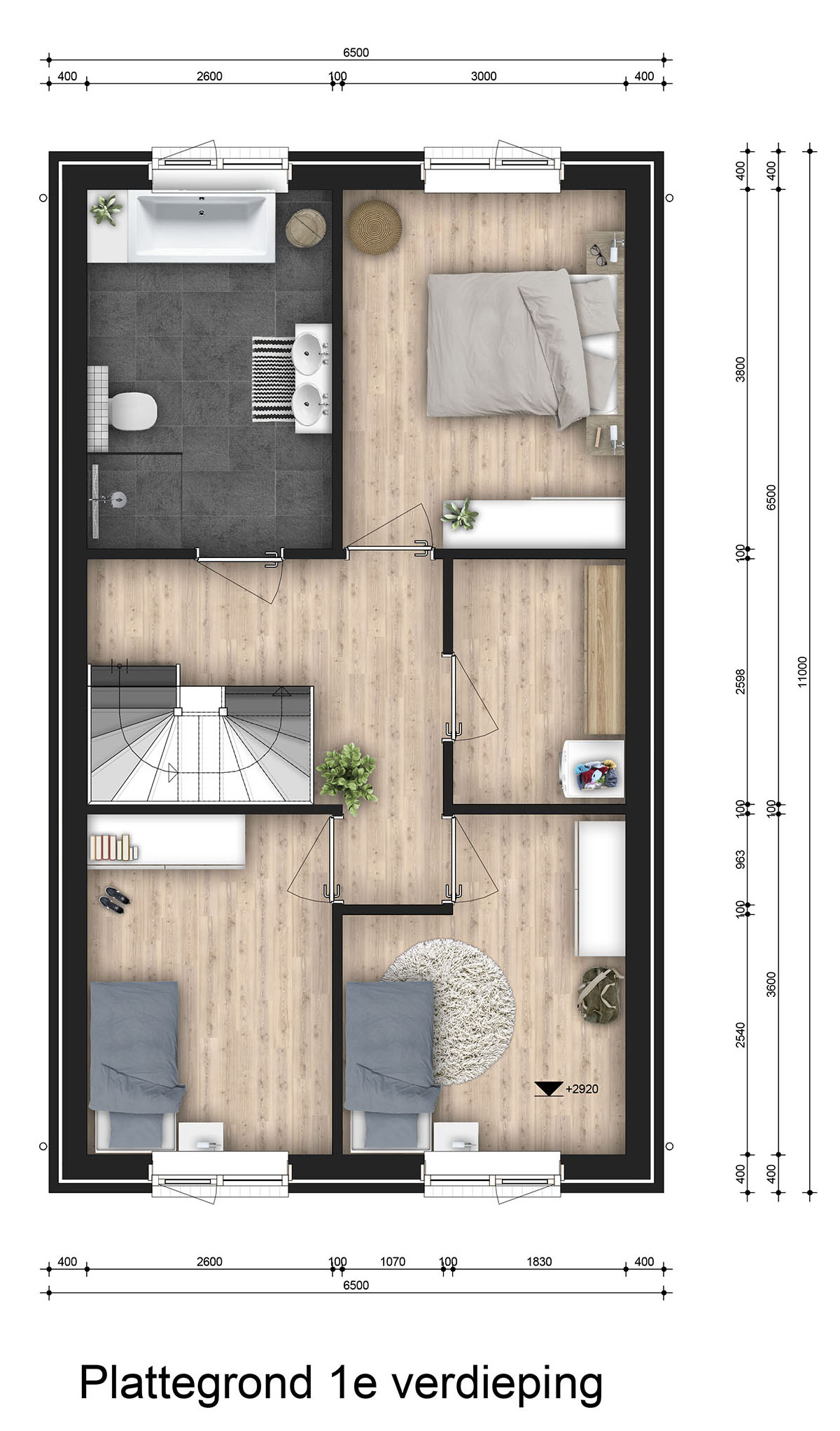 Plattegrond Eigentijds eerste verdieping v1 | VarexHuis